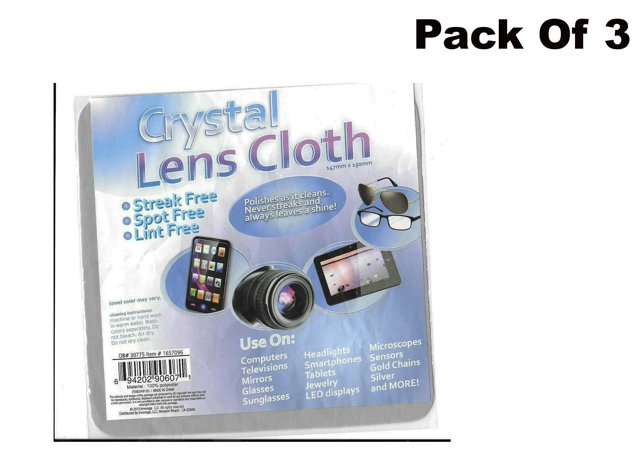 Crystal Lens Cloth 147 mm x 150 mm Gray - STREAK, SPOT & LINT FREE ...