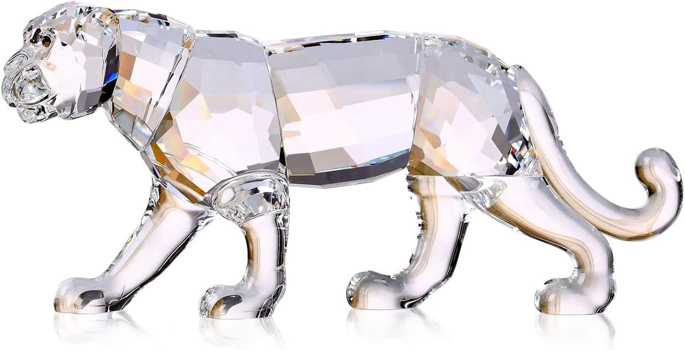 Crystal Leopard Cheetah Realistic Animal Art Figurine Collection Table ...