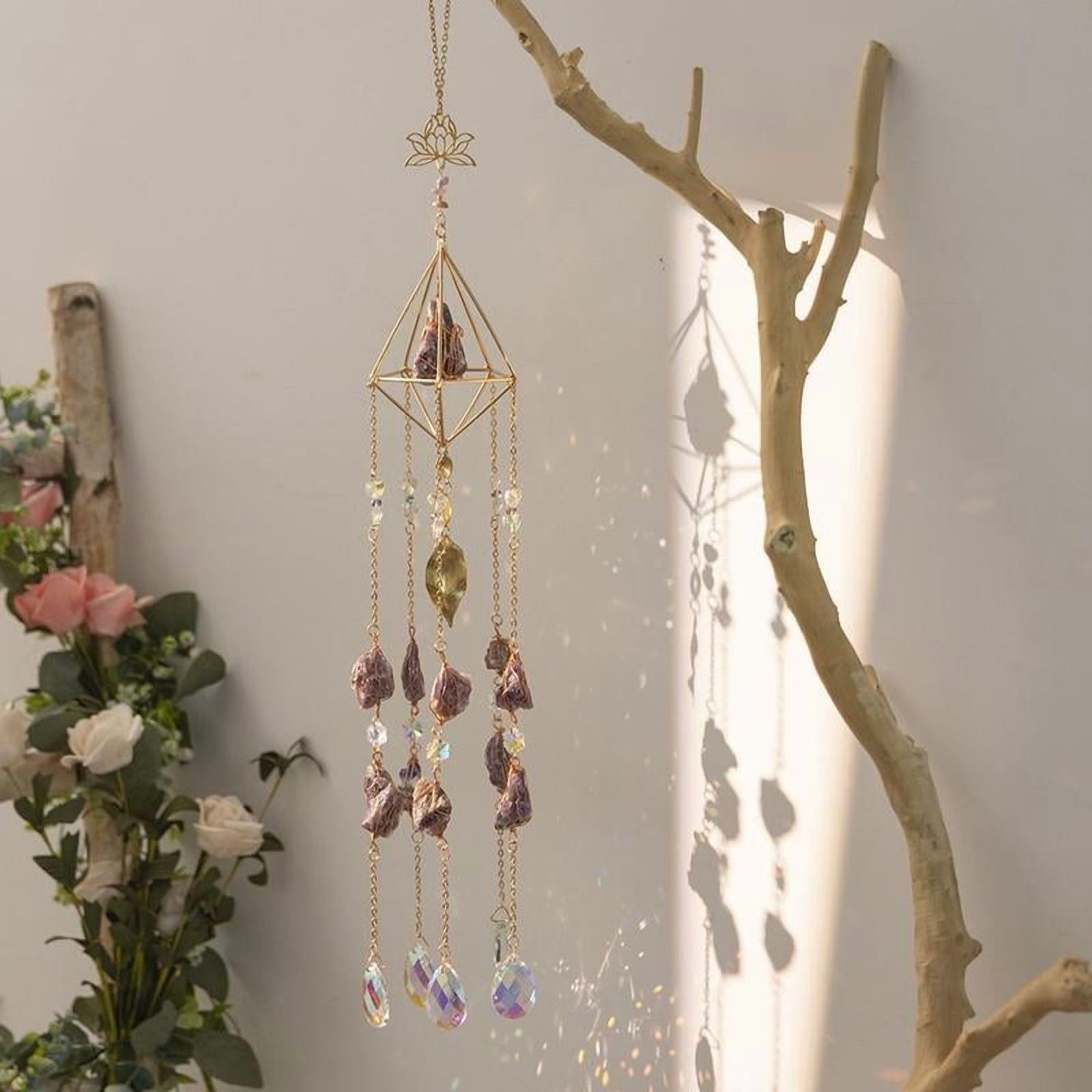 Crystal Light Catcher, Hanging Wind Chime Garden Patio Window Sun ...
