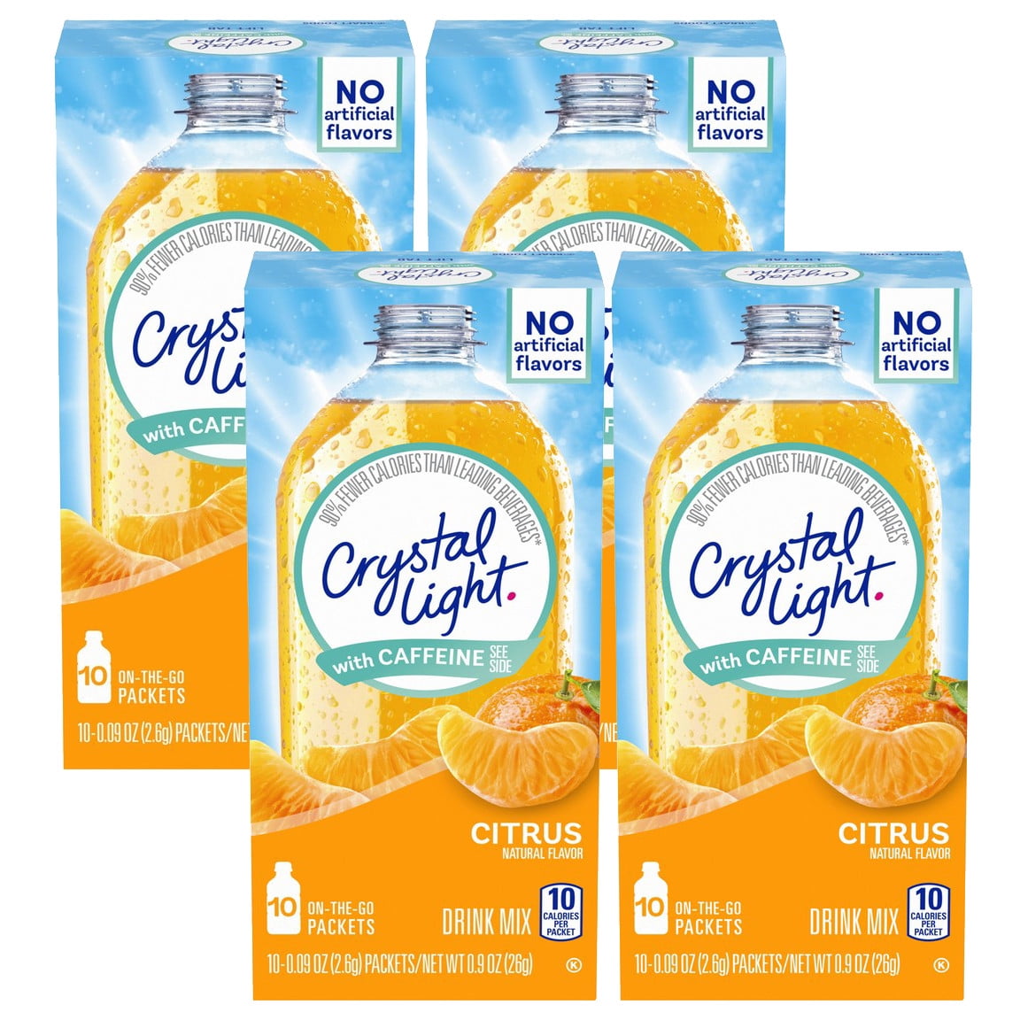 Crystal Light Citrus On-The-Go Powdered Drink Mix with Caffeine, 10 ct ...