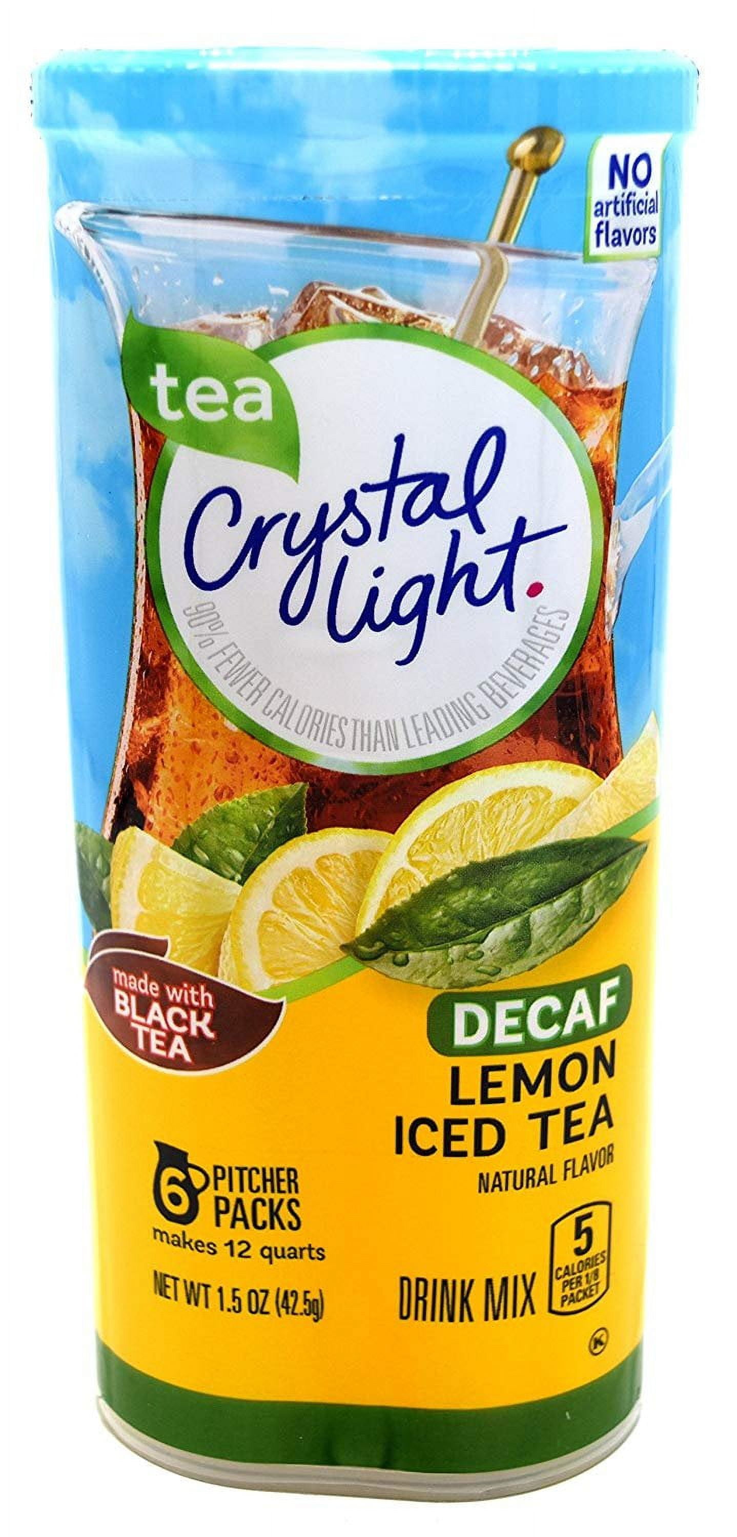Crystal Light Decaf Iced Tea Drink Mix, Natural Lemon Flavor (12-Quart ...