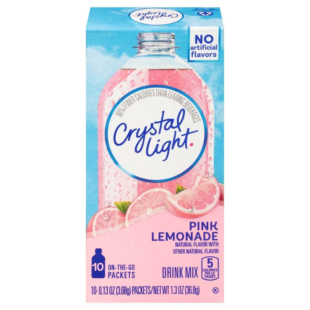 Crystal Light Pink Lemonade Drink Mix, On The Go Packets, 10 Count ...