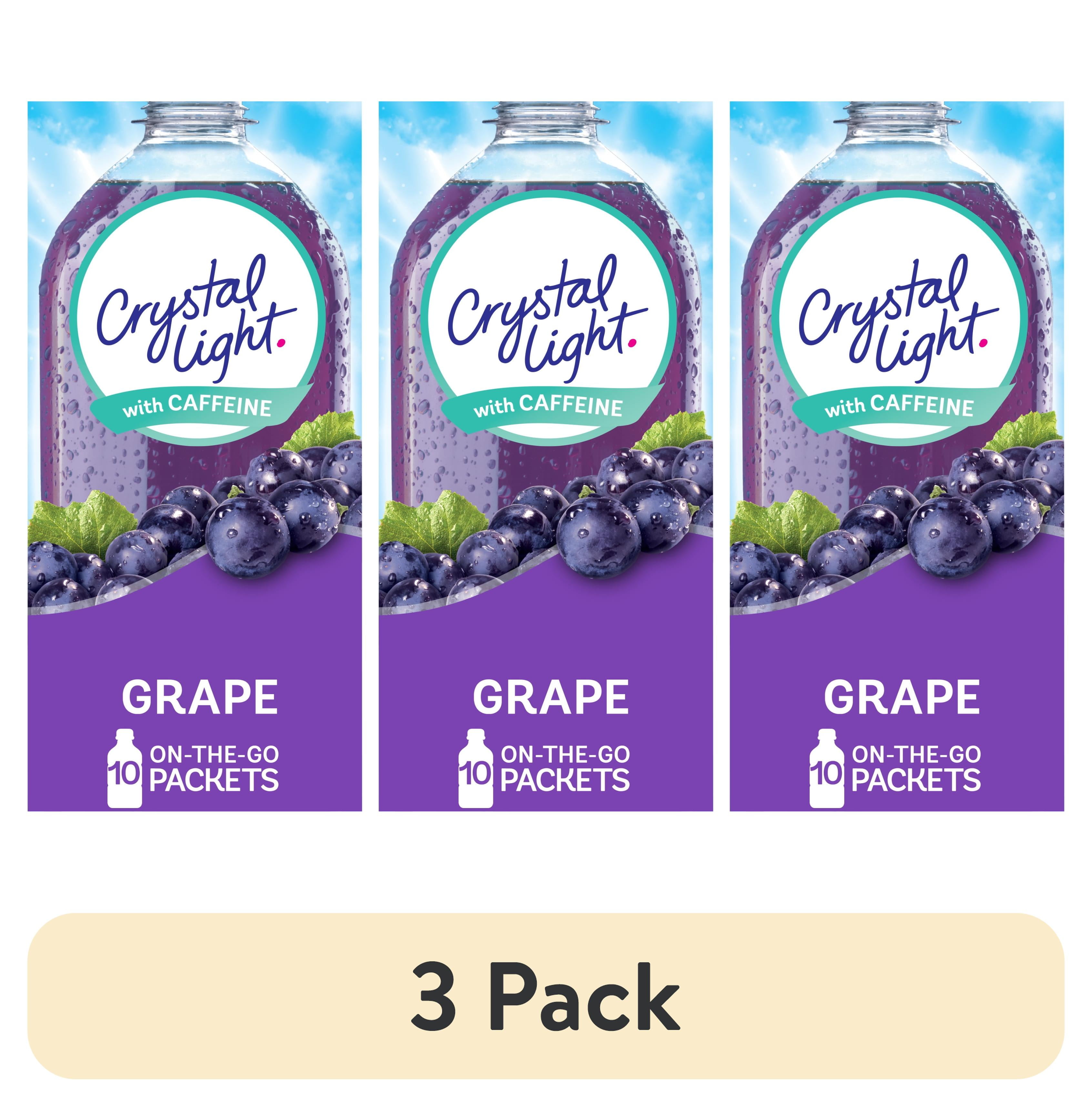 (3 pack) Crystal Light Grape Sugar Free Drink Mix Singles with Caffeine ...