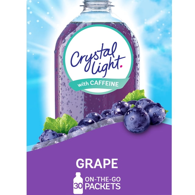 Crystal Light Grape Sugar Free Drink Mix Singles with Caffeine, 30 ct ...
