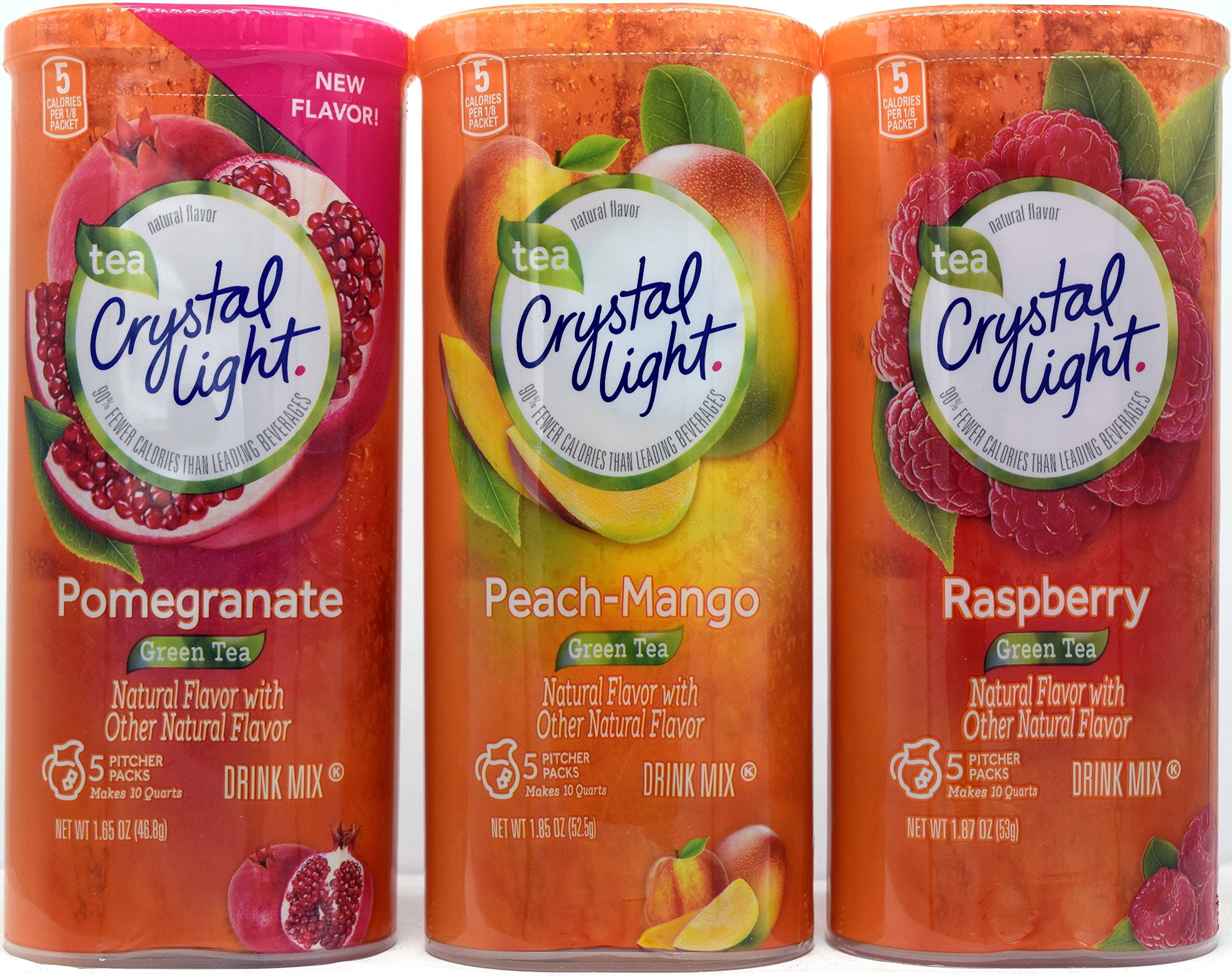 Crystal Light Green Tea Drink Mix Variety Pack, 3 Flavors, 1 Canister ...