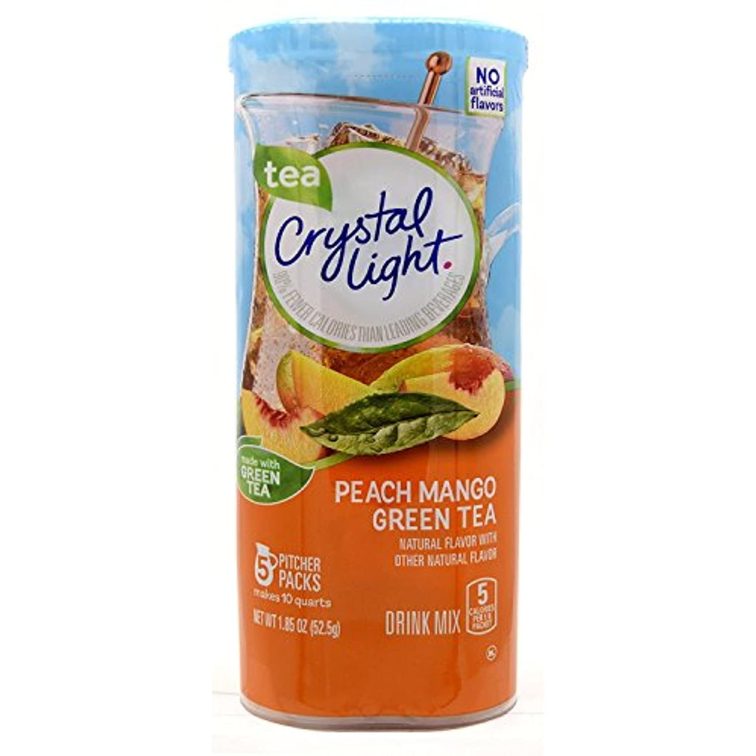 Crystal Light Green Tea Peach Mango Sugar-Free Drink Mix, 1.85-Ounce ...