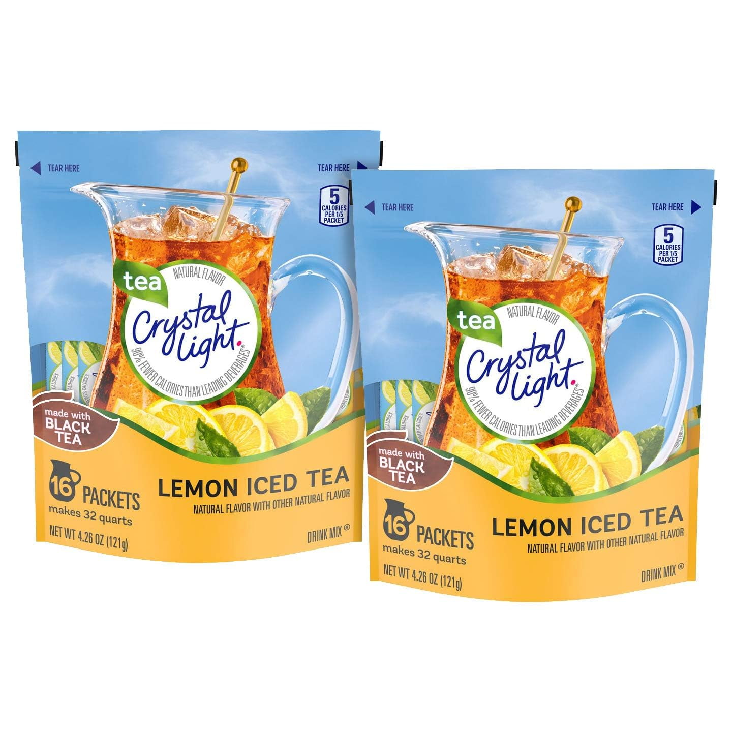 Crystal Light Iced Tea Drink Mix - Lemon - 4.26 oz - 16 ct - 2 pk ...