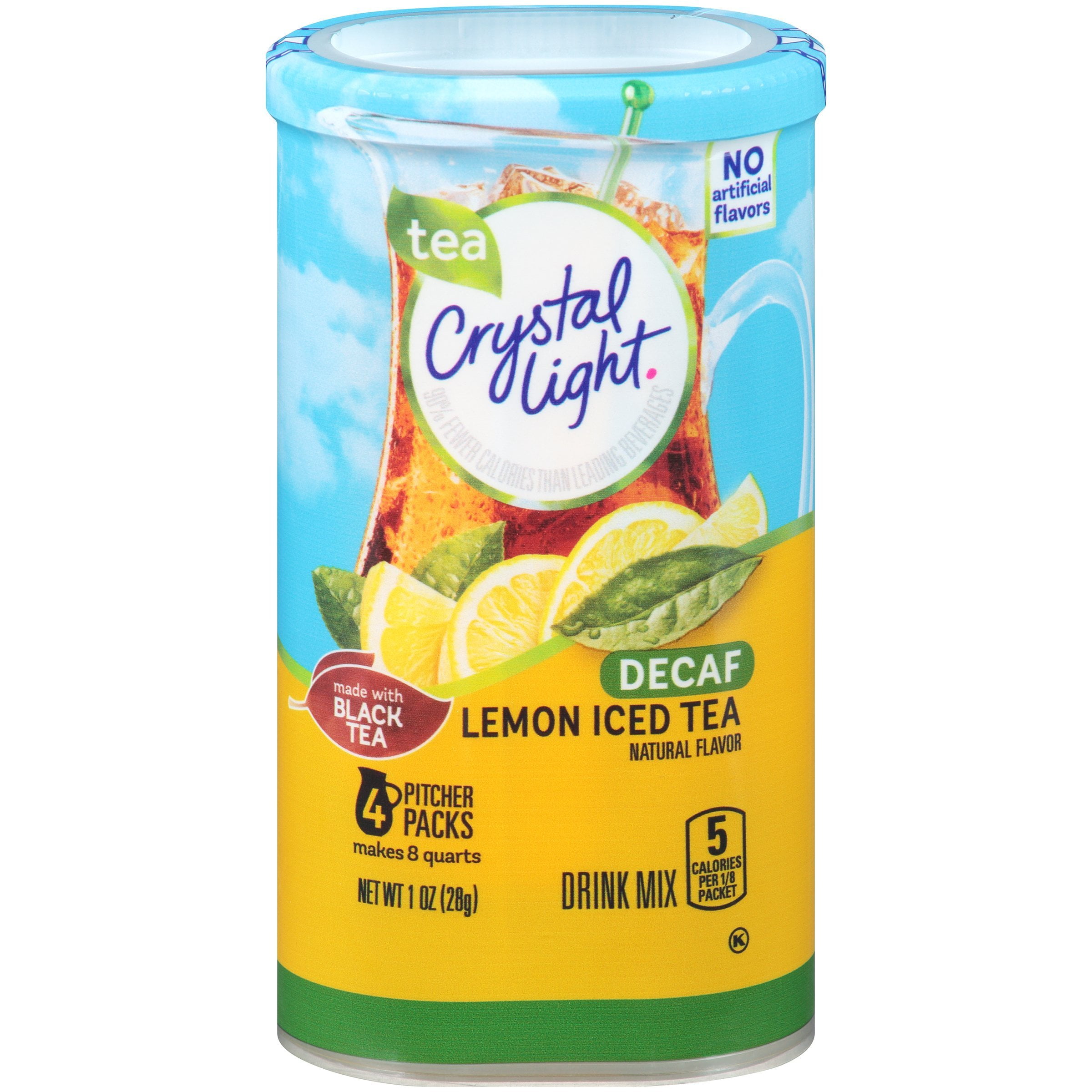 Crystal Light Iced Tea Natural Lemon Decaf Drink Mix (8-Quart), 1.0 ...