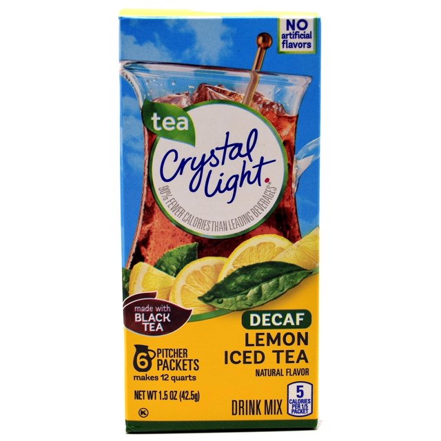 Crystal Light Lemon Decaf Iced Tea Natural Flavor Drink Mix, 12-Quart ...