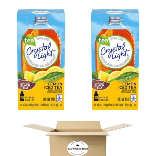 Crystal Light Lemon Iced Tea Powdered Drink Mix - Pack of 2 (20 Packets ...