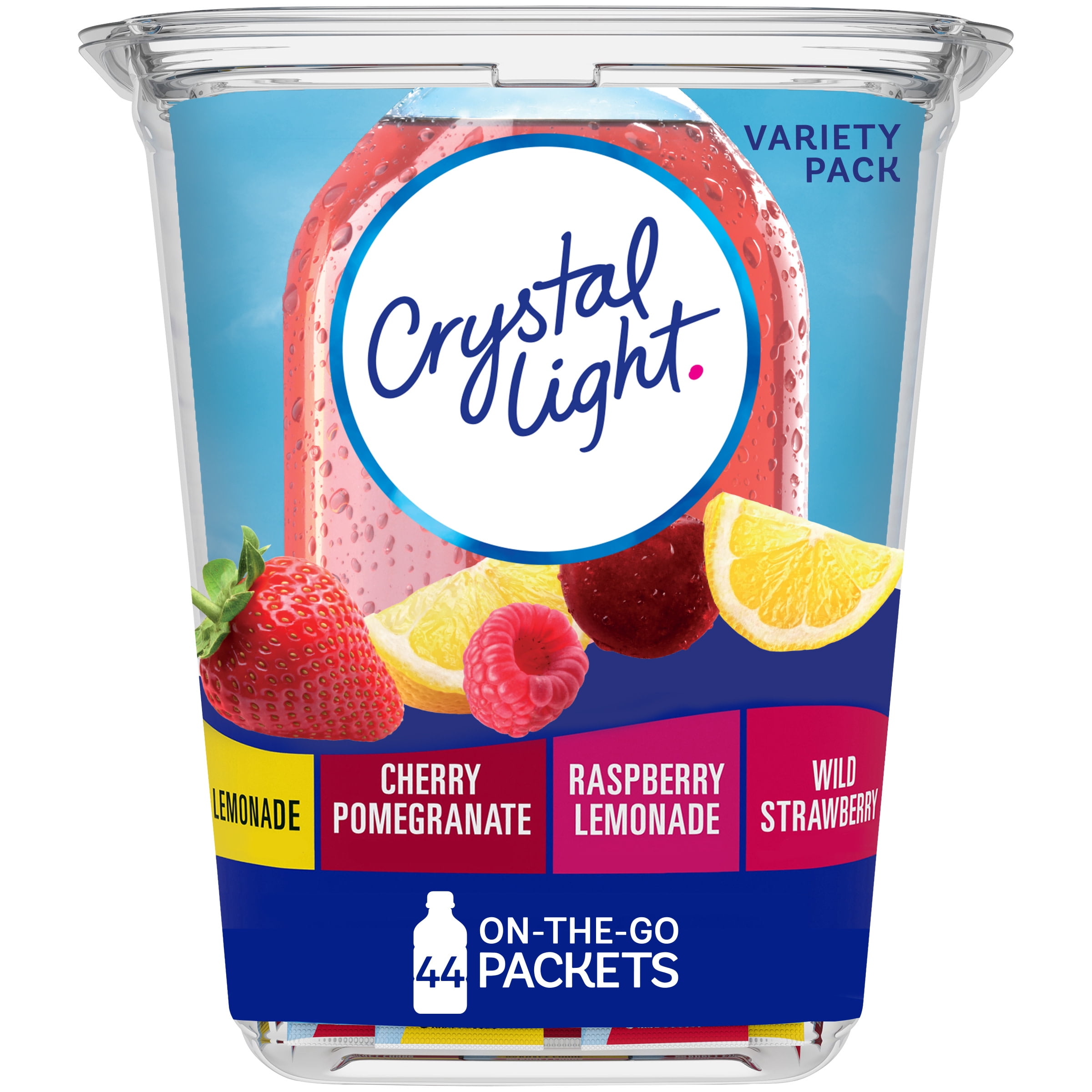 Crystal Light On-The-Go Mix Variety Pack, Lemonade, Cherry Pomegranate ...