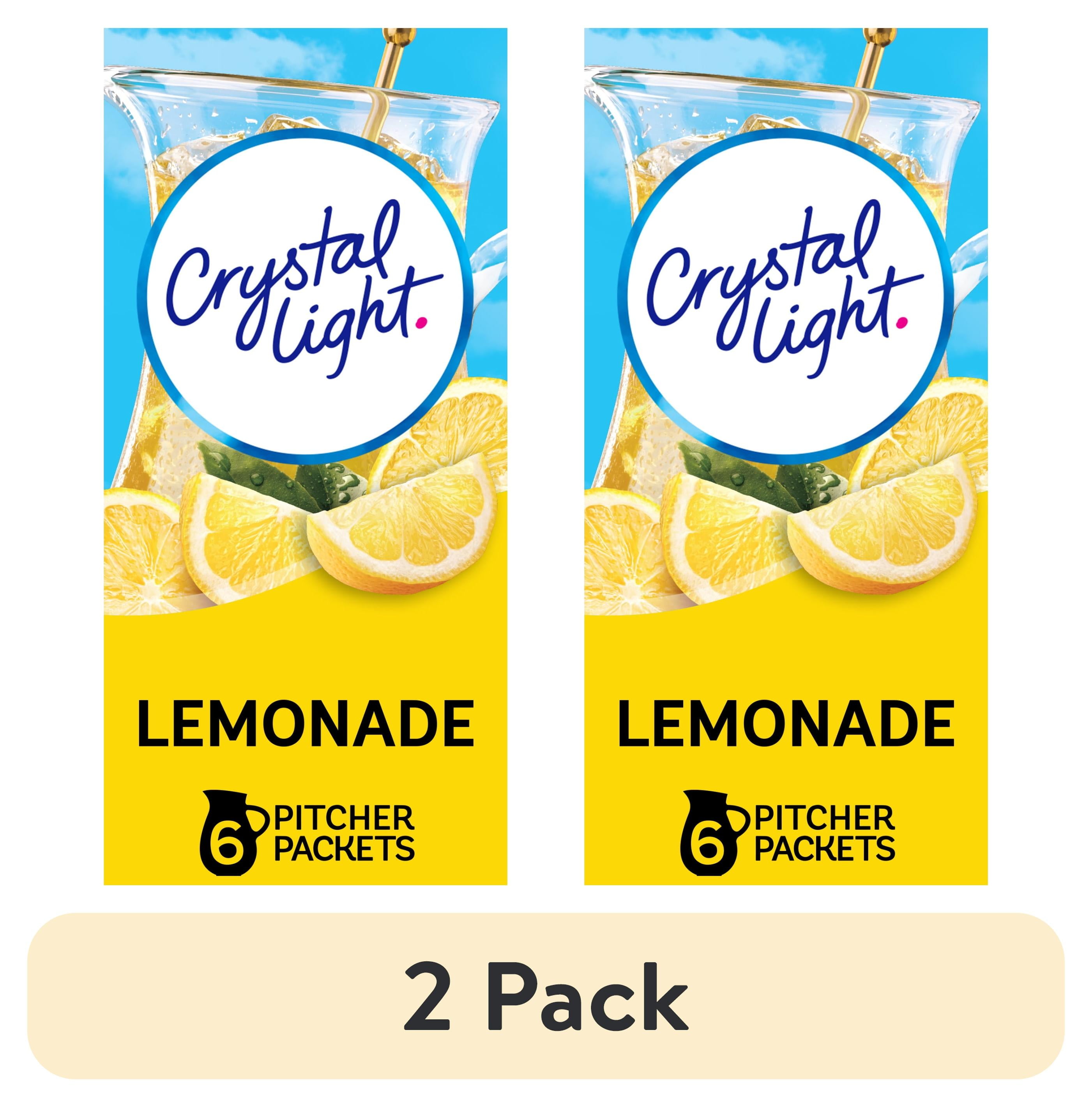 (2 pack) Crystal Light Lemonade Sugar Free Drink Mix Caffeine Free, 6 ...