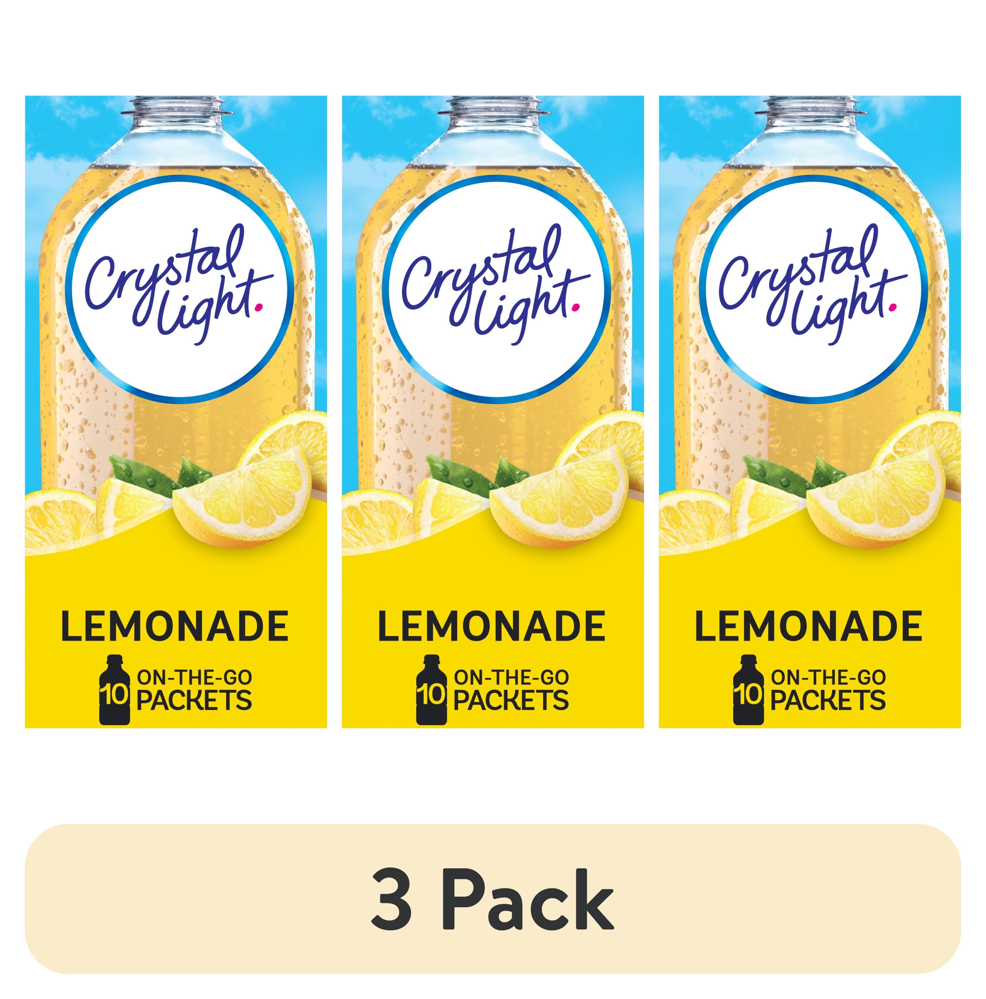 (3 pack) Crystal Light Lemonade Sugar Free Drink Mix Singles Caffeine ...