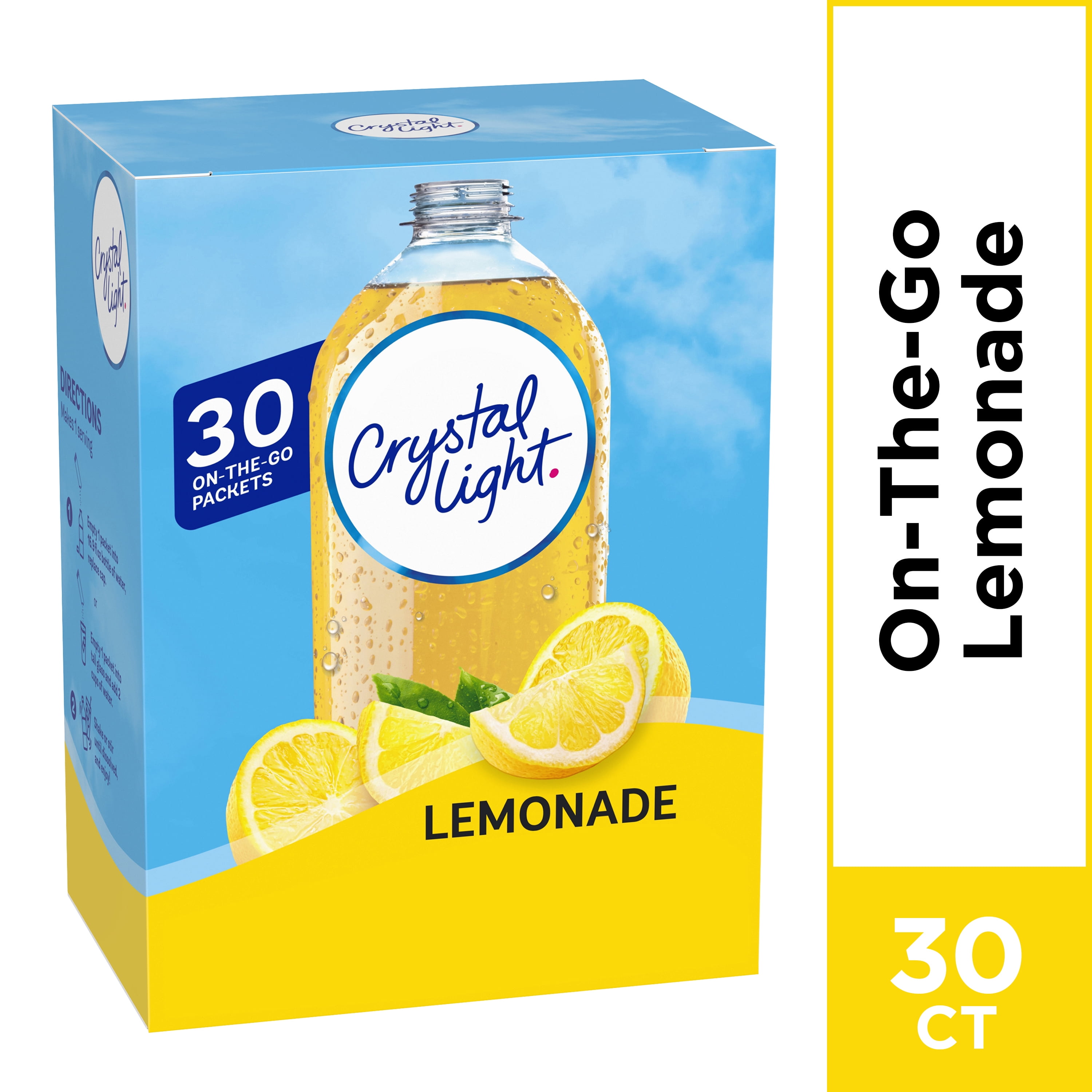 Crystal Light Lemonade Sugar Free Drink Mix Singles Caffeine Free, 30 ...