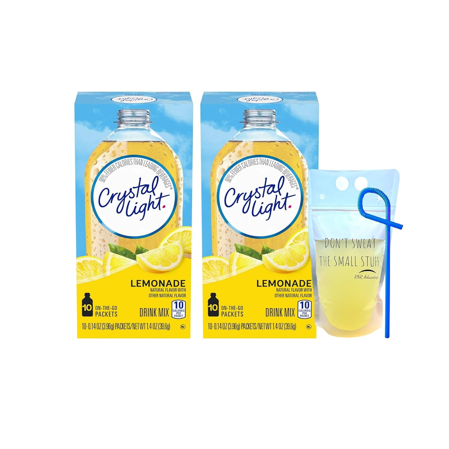 Crystal Light Lemonade Sugar- On-the-Go Drink Packets Pack of 2, 10 ...