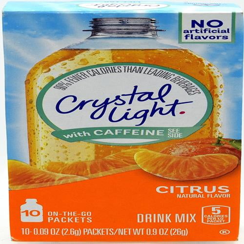 Crystal Light On The Go Citrus With Caffeine Drink Mix, 10-Packet Box ...