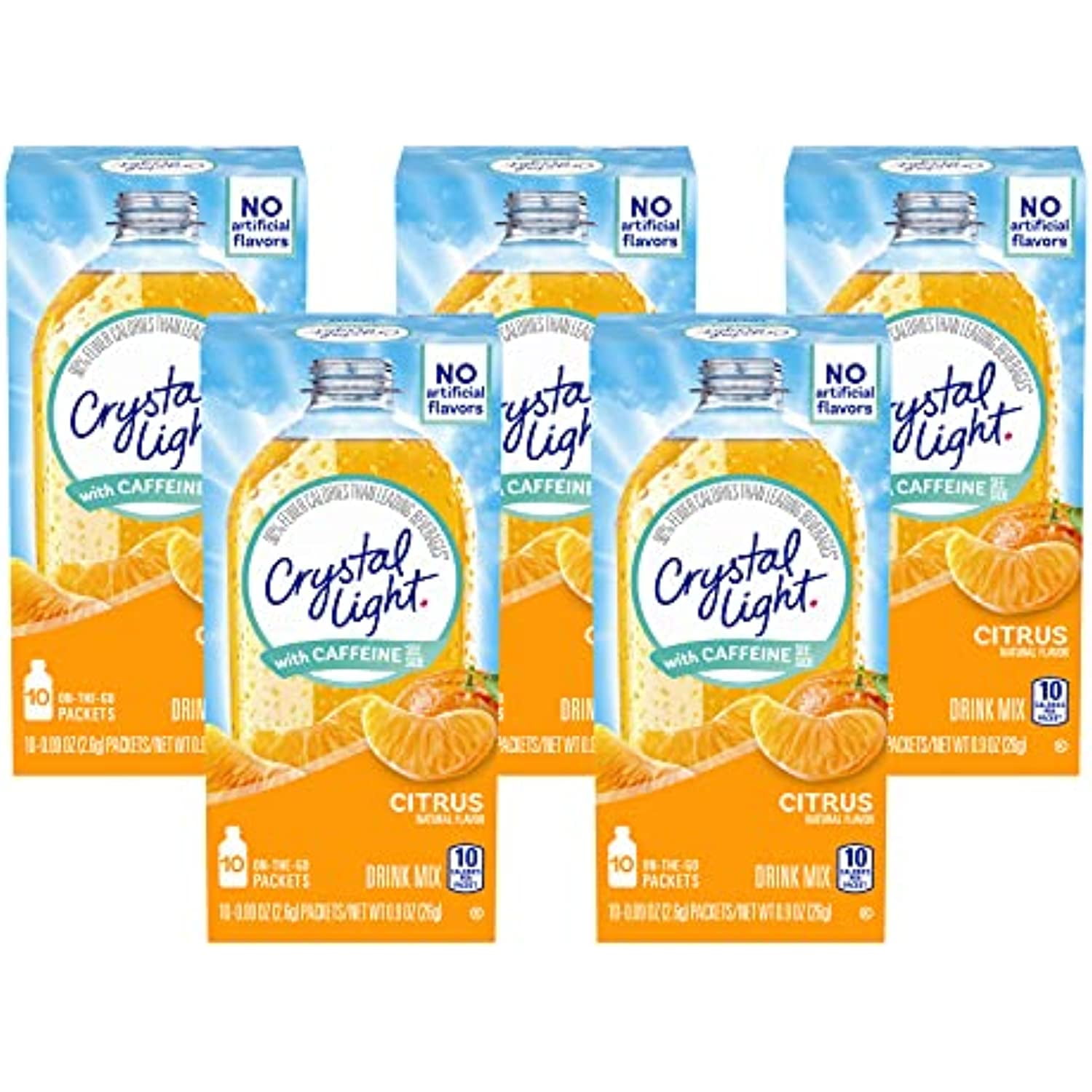 Crystal Light On The Go Citrus With Caffeine Drink Mix, 10-Packet Box ...