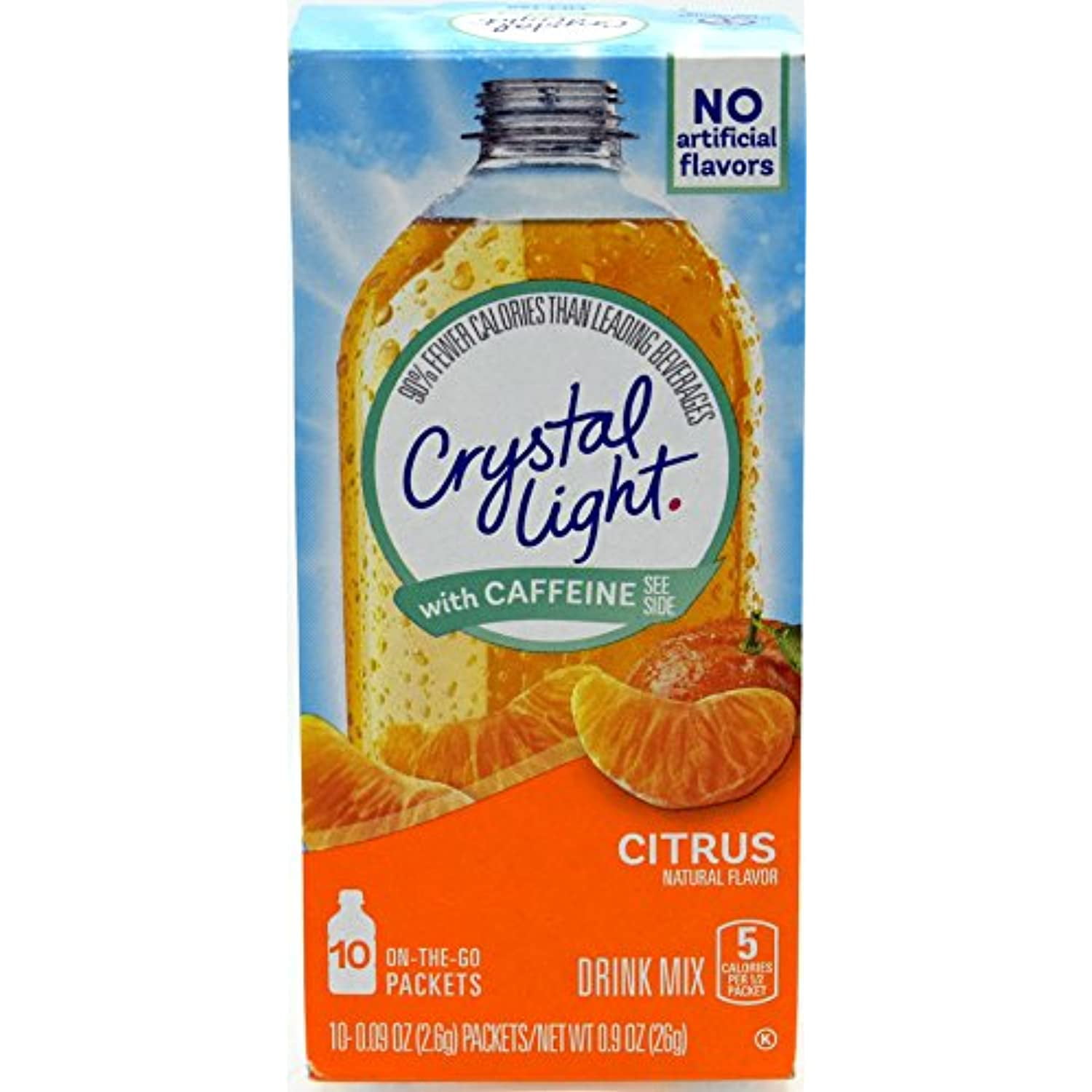 Crystal Light On The Go Citrus With Caffeine Drink Mix, 10-Packet Box ...