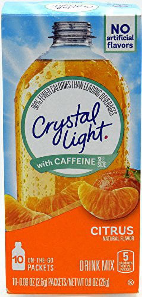 Crystal Light On The Go Citrus With Caffeine Drink Mix, 10-Packet Box ...