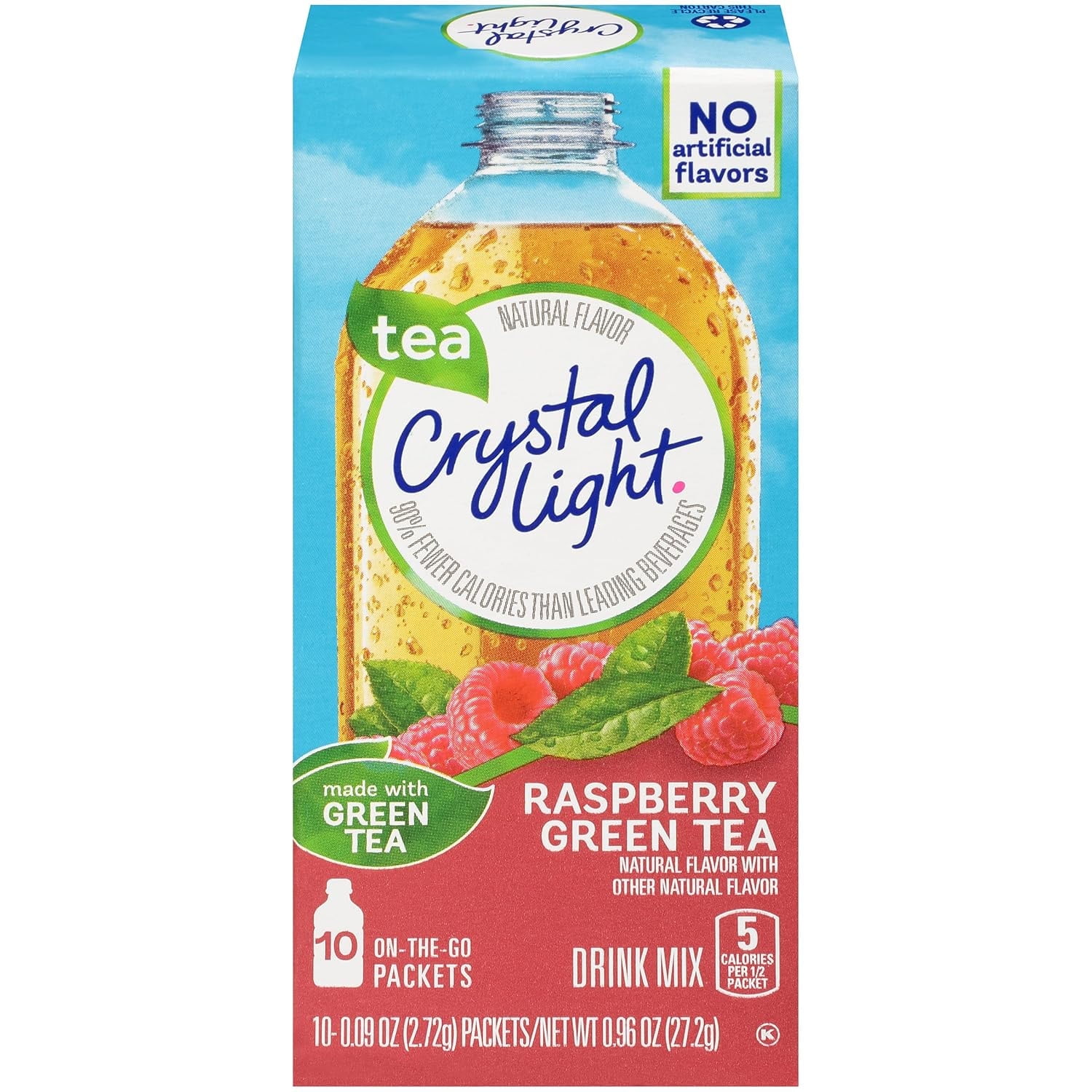 Crystal Light On The Go Raspberry Green Tea, 10-Packet Box, 10 CT (Pack ...