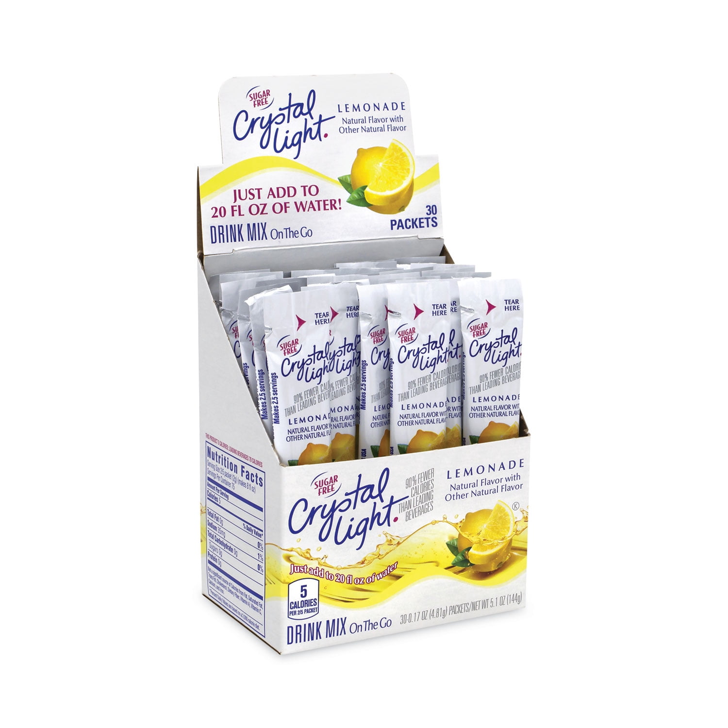 Crystal Light Lemonade Drink Mix, 30/Pack, 2 Packs/Carton - Walmart ...