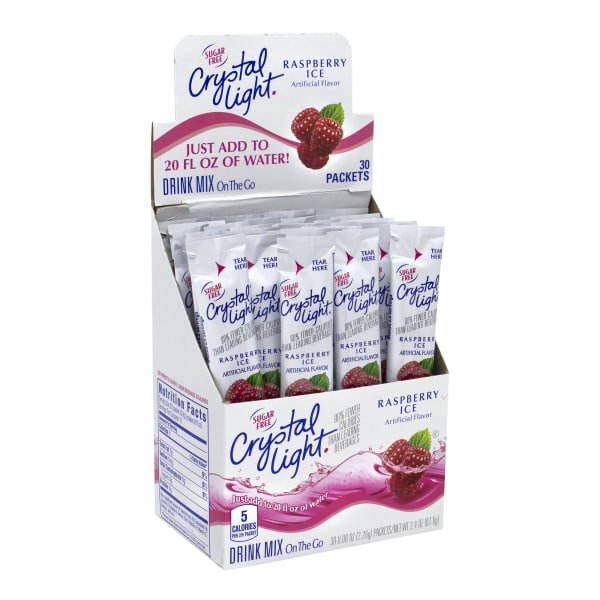 Crystal Light On-The-Go Sugar-Free Drink Mix, Raspberry Ice, 0.08 Fl Oz ...
