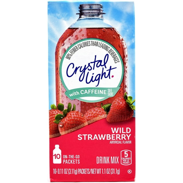 Crystal Light On The Go Wild Strawberry With Caffeine Drink Mix, 10 ...