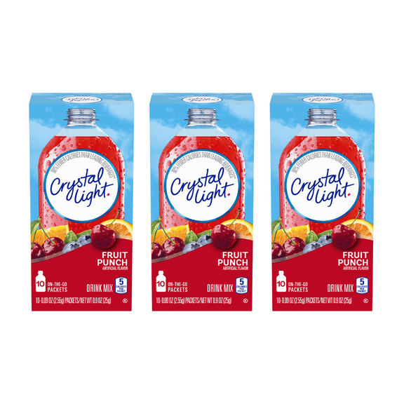 Crystal Light On The Go Fruit Punch Drink Mix, 10-Count Boxes (Pack Of ...