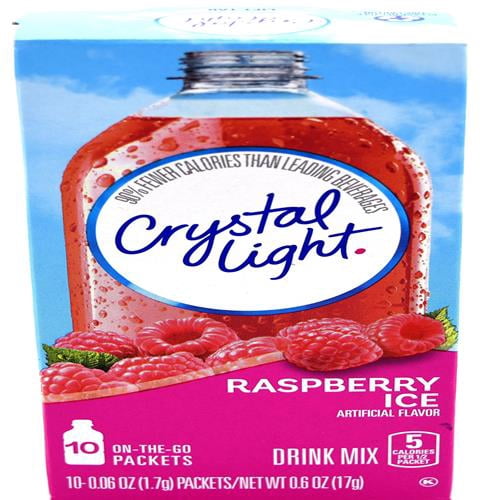 Crystal Light Powdered Drink Mix, Raspberry Ice, 10 Ct Packaging May ...