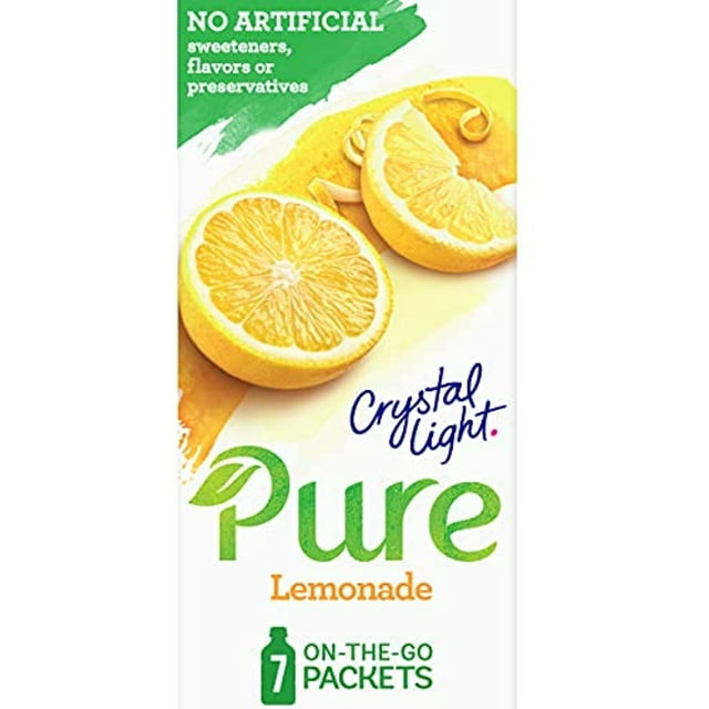 Crystal Light Pure Lemonade Drink Mix, Fat Free, Low Calorie, On-The-Go ...