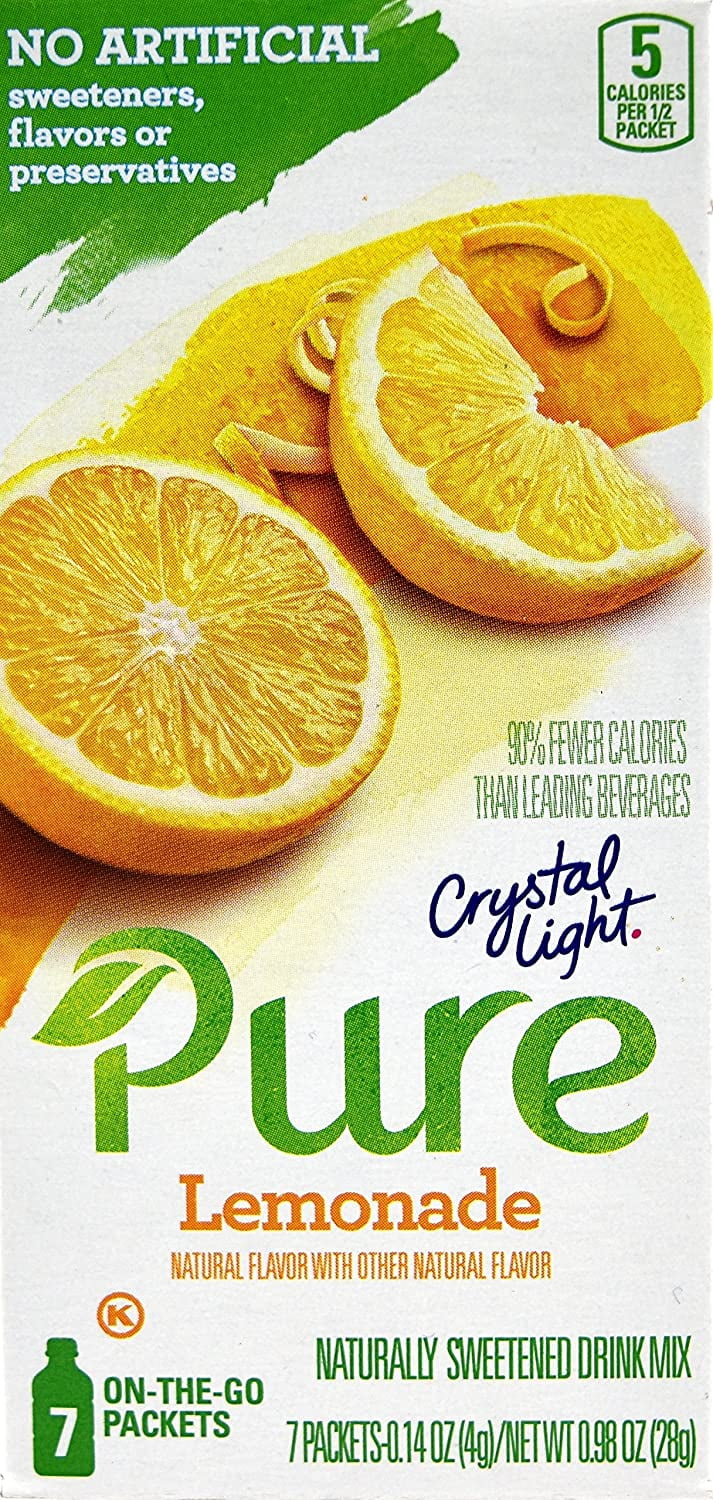 Crystal Light Pure Lemonade On The Go Drink Mix, 7-Packet Box (4 Box ...