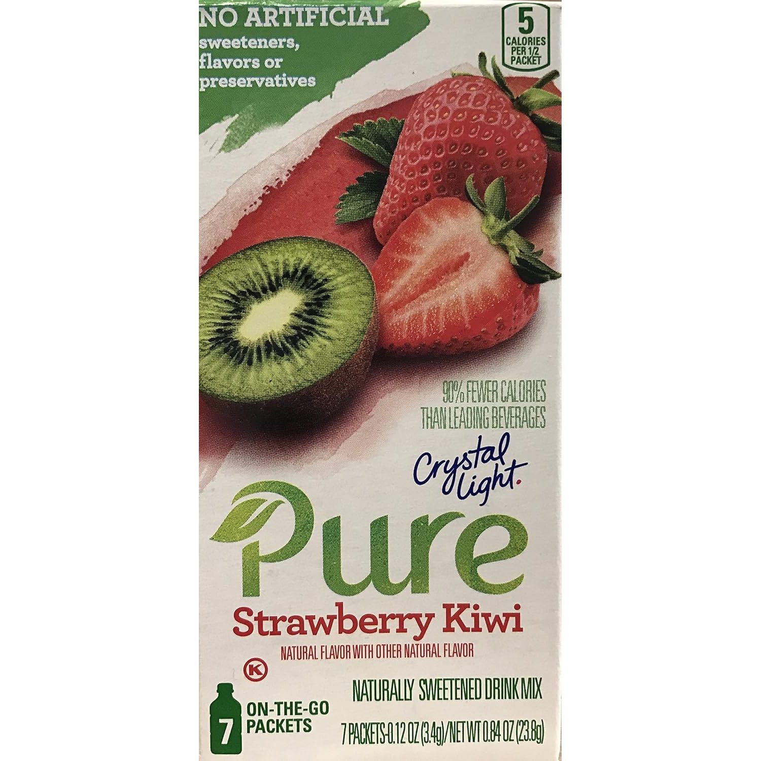 Crystal Light Pure Strawberry Kiwi Drink Mix, 7 On-the-Go Packets (Pack of 4) - Walmart.com