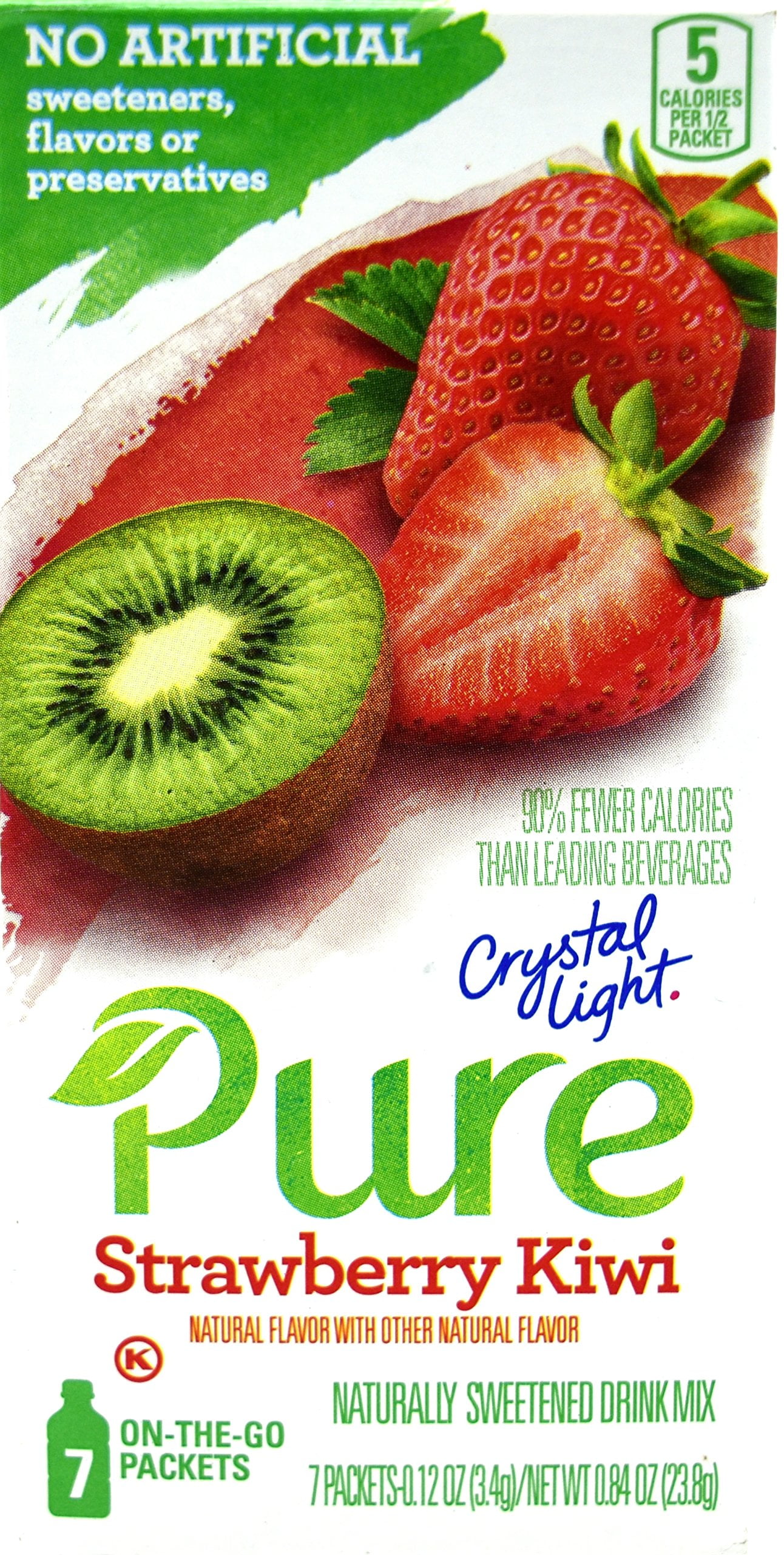 Crystal Light Pure Strawberry Kiwi On The Go Drink Mix, 7-Packet Box (3 ...
