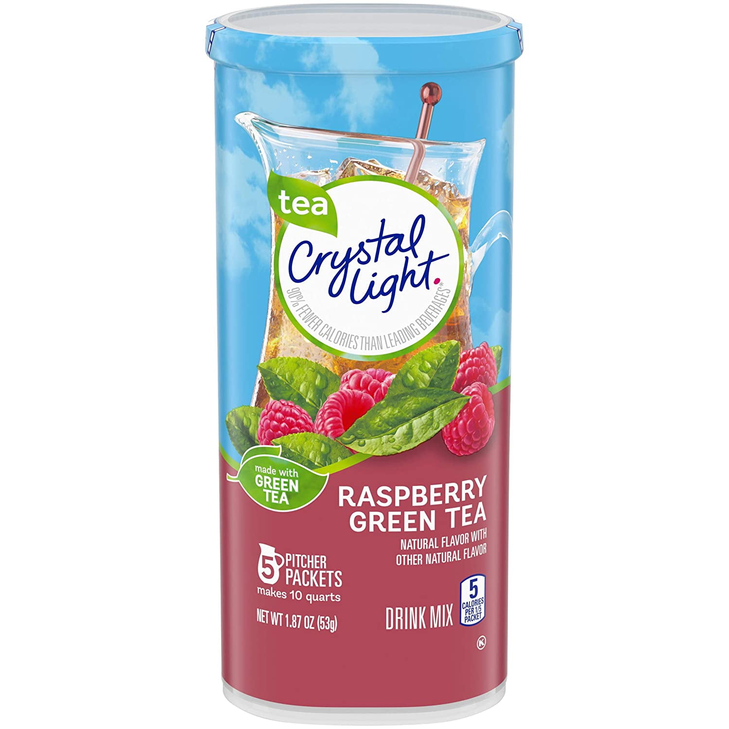 Crystal Light Raspberry Green Tea Drink Mix, 10-Quart Pack of 12 ...