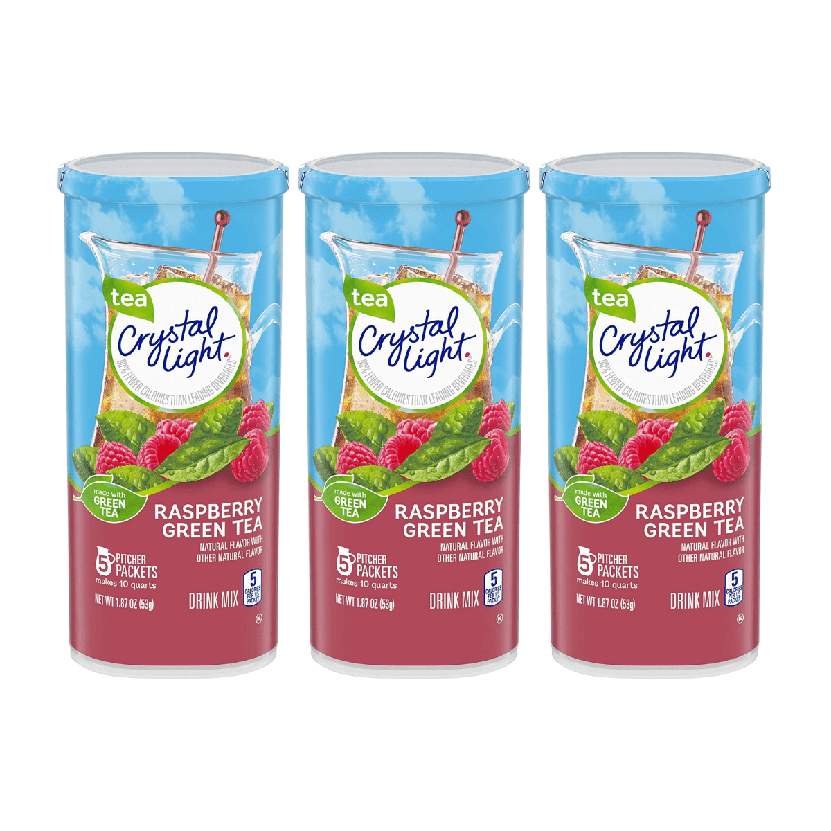 Crystal Light, Raspberry Green Tea Drink Mix, 10-Quart Canister, Pack ...