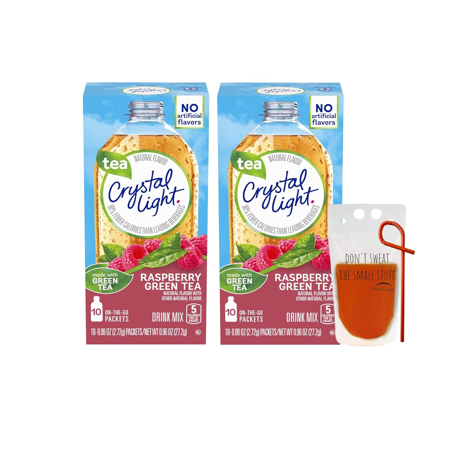 Crystal Light Raspberry Green Tea On the Go Flavored Drink Packets, 10 ...