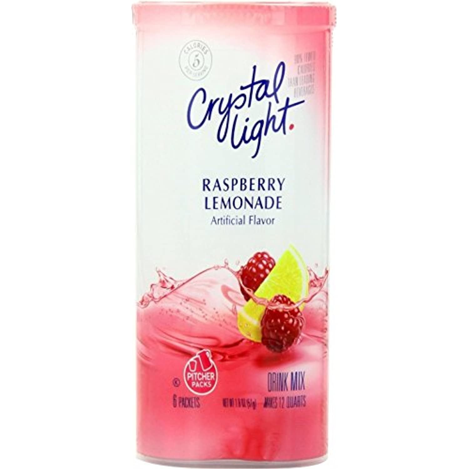 Crystal Light Raspberry Lemonade, 12 Quart 1.8 Ounce Canister (Pack Of ...