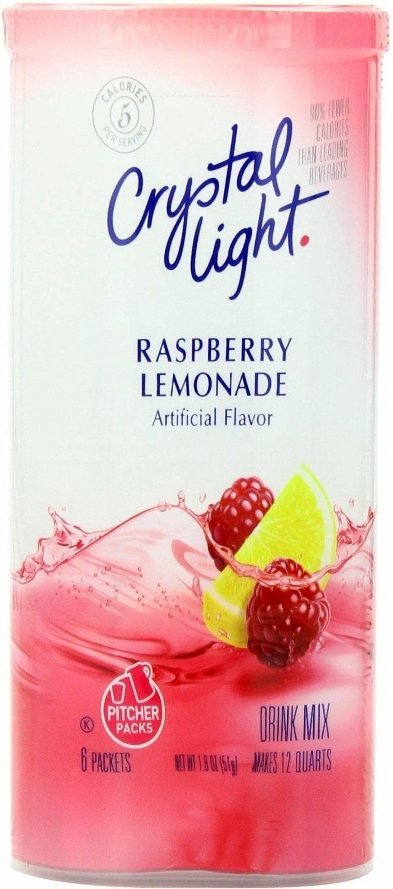 Crystal Light Raspberry Lemonade, 12 Quart 1.8 Ounce Canister (Pack of 3) - Walmart.com