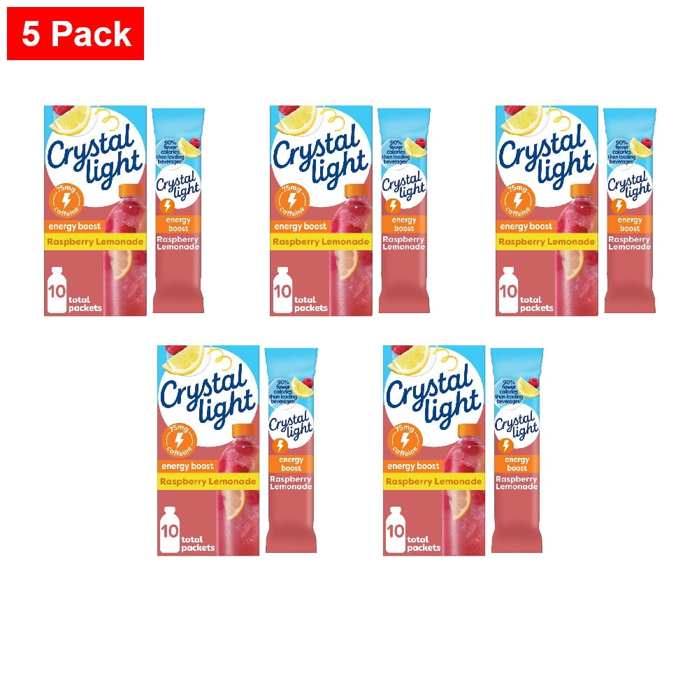 Crystal Light Raspberry Lemonade Energy Boost Drink Mix 0.9 oz - 5 Pack ...