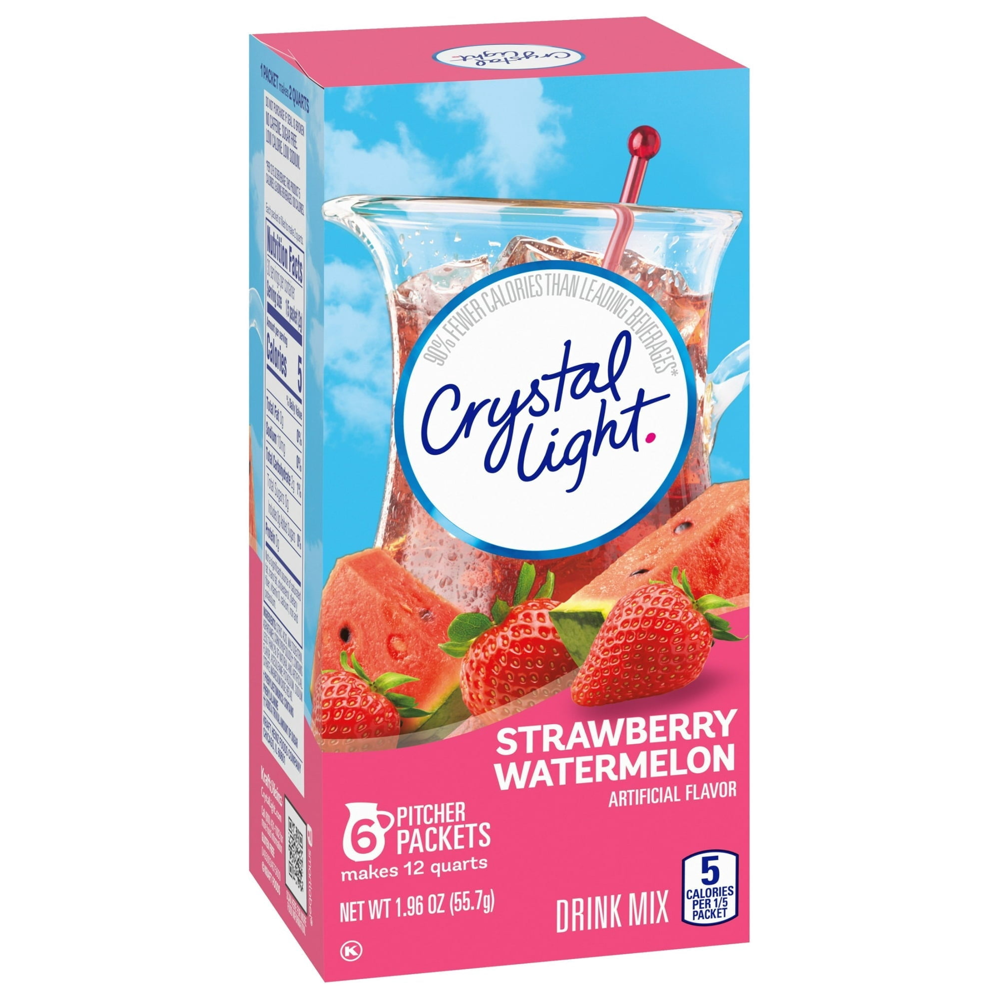 Crystal Light Strawberry Watermelon Drink Mix 6ct 1.96 Ounce (5 Pack ...