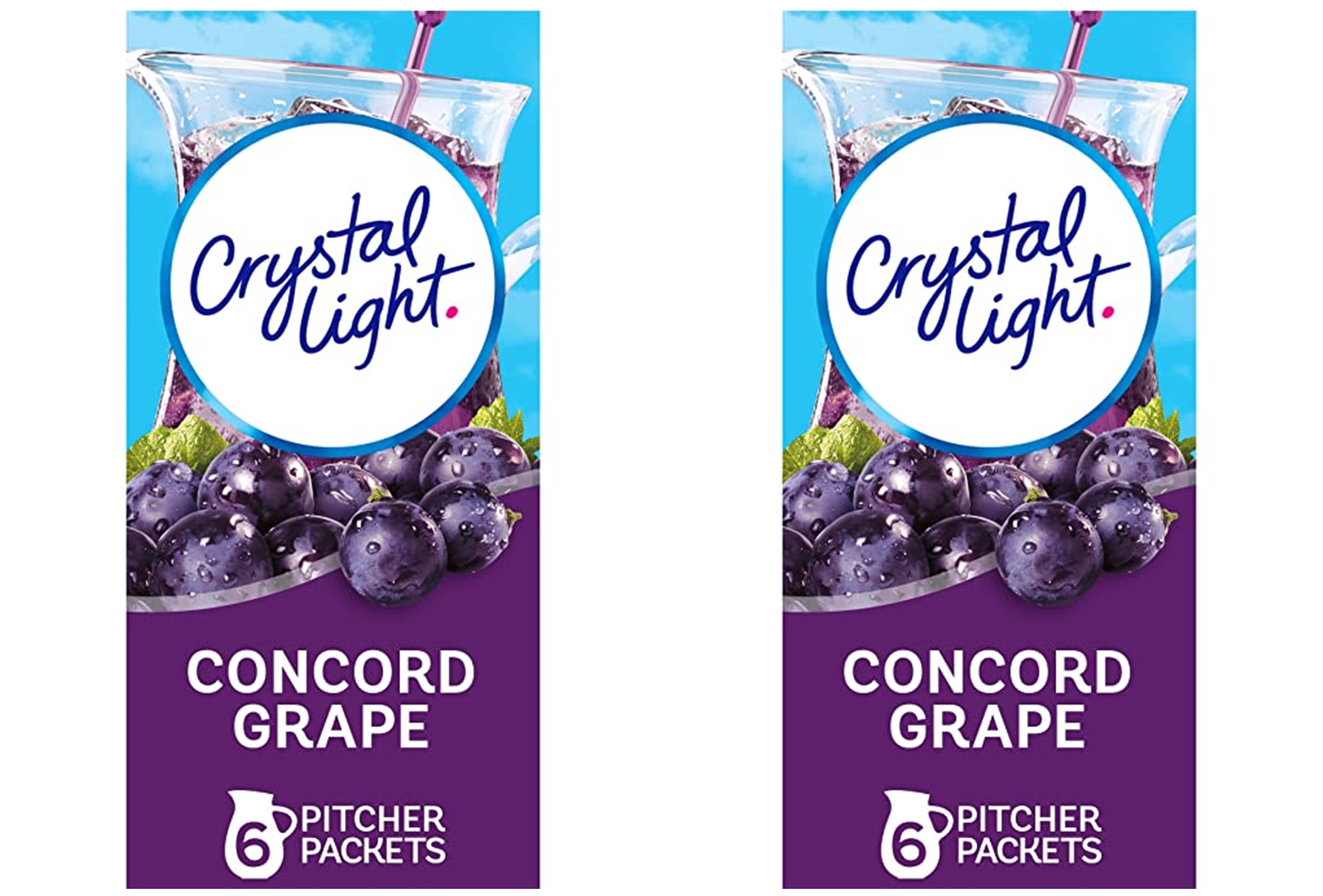 Crystal Light Concord Grape Powdered Drink Mix 6 Packets Low Calorie ...