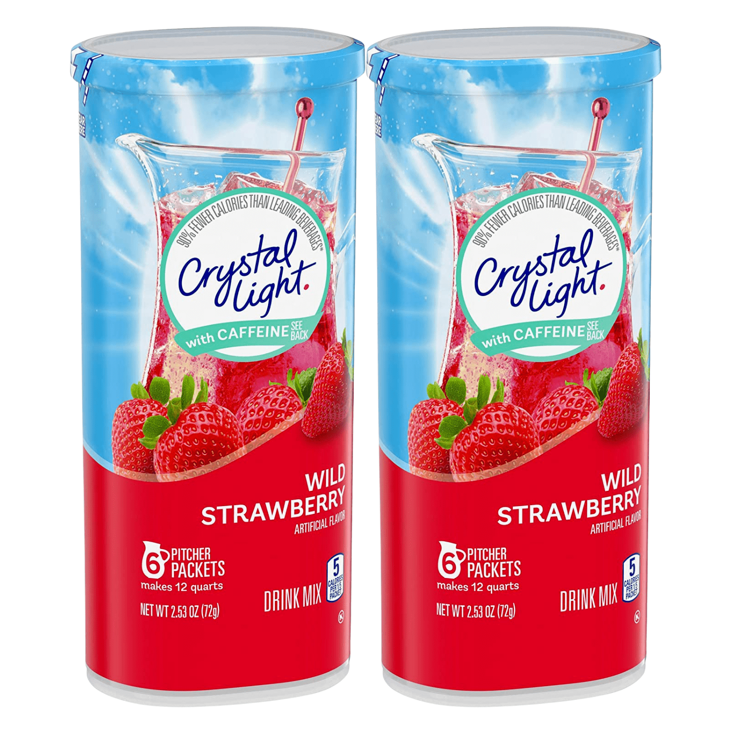 Crystal Light Sugar Free Energy Wild Strawberry Low Calories Powdered ...