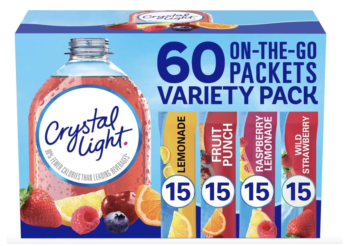 Crystal Light Sugar-Free, Lemonade, Fruit Punch, Raspberry Lemonade and ...