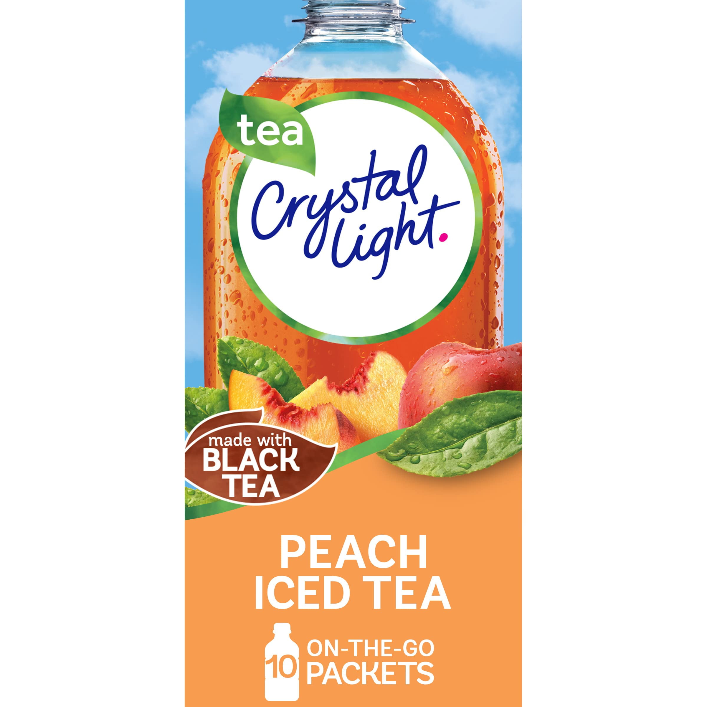 Crystal Light Sugar-Free Peach Iced Tea On-The-Go Powdered Drink Mix 10 ...