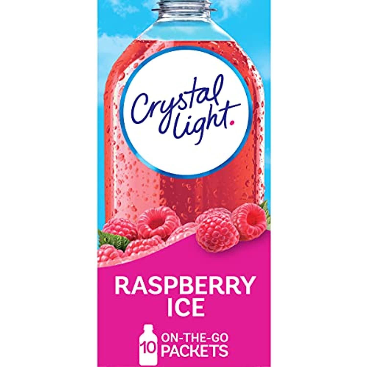Crystal Light Raspberry Ice Drink Mix, 10 Convenient Powder Packets, 5 ...