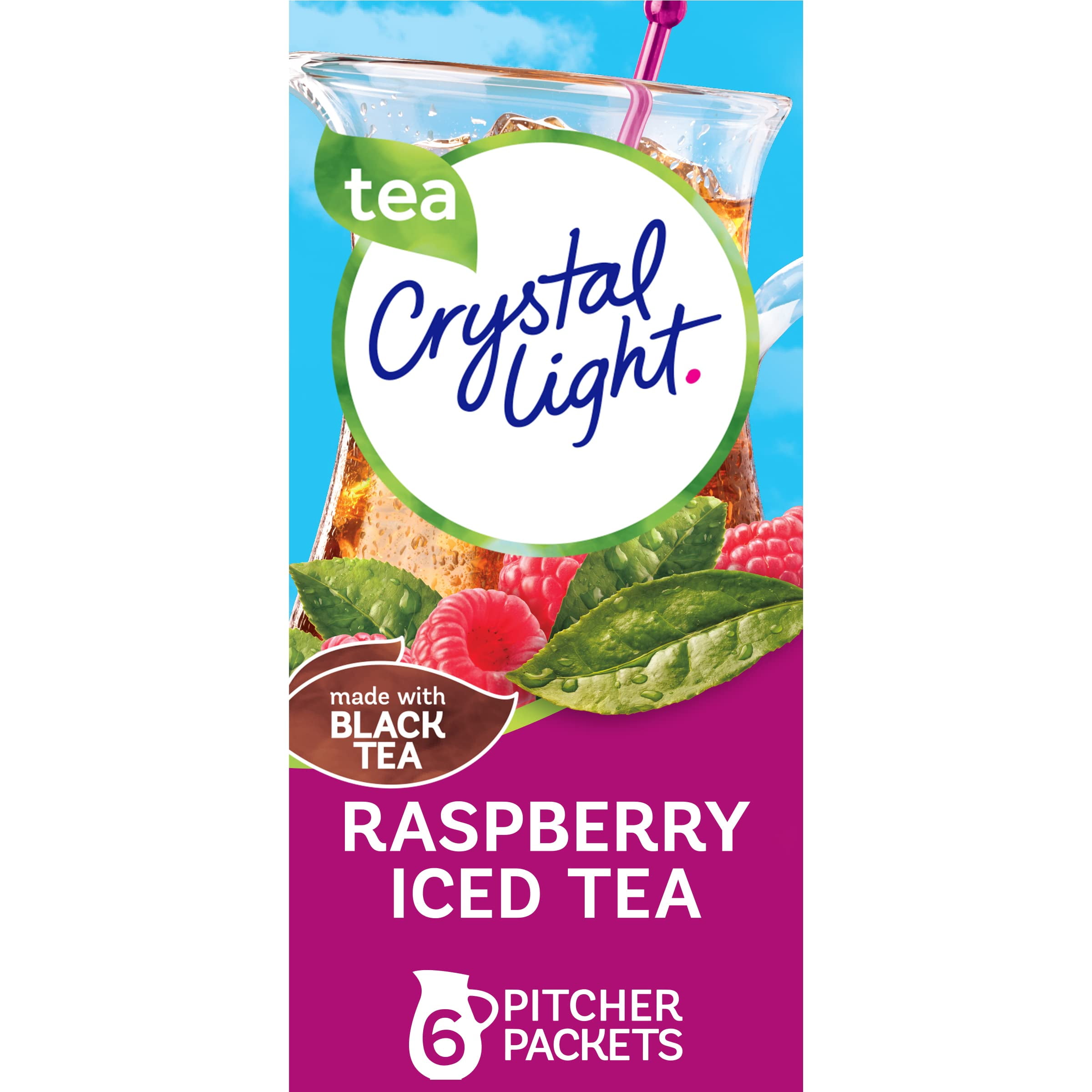 Crystal Light Sugar-Free Raspberry Iced Tea Naturally Flavored Powdered ...
