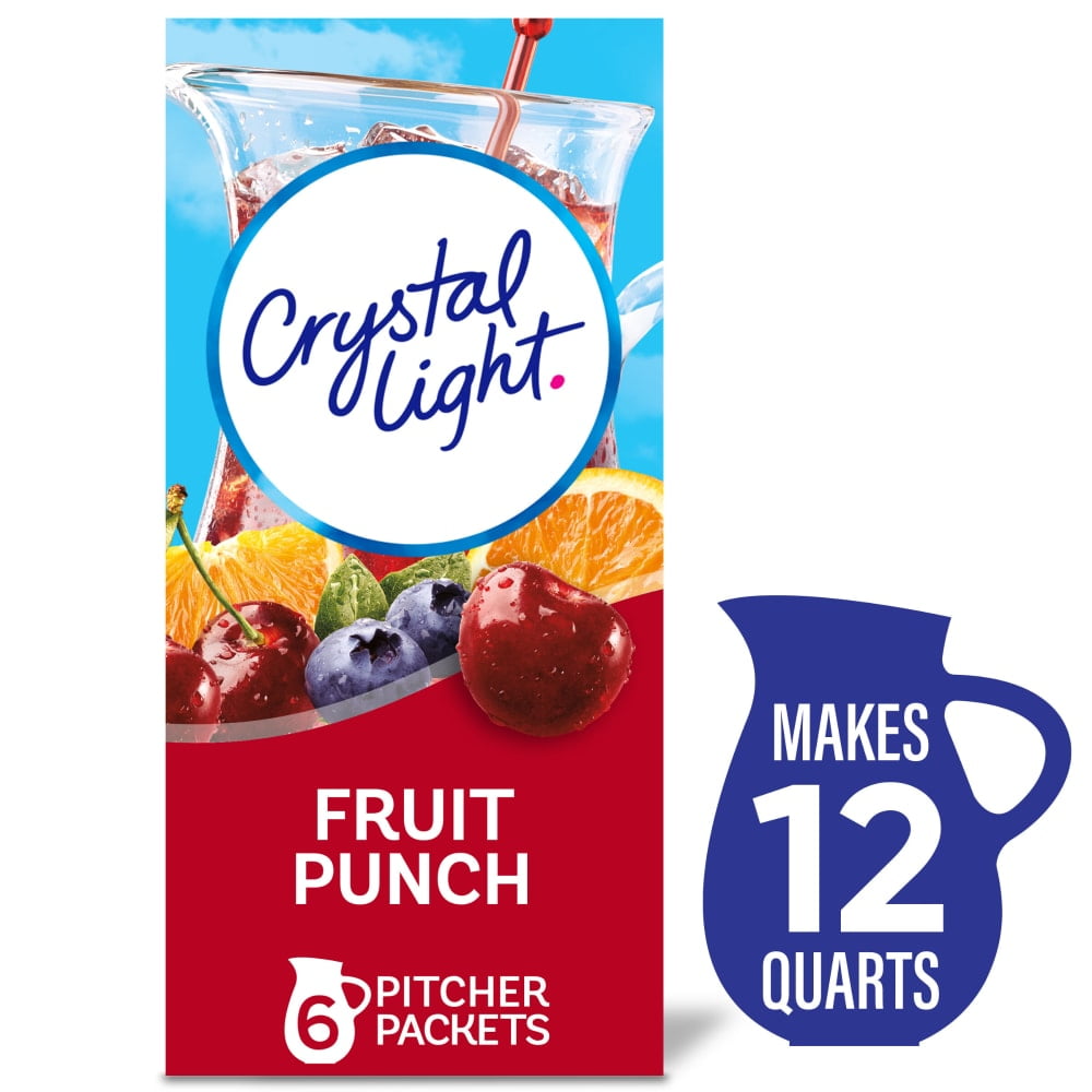 Crystal Light Zero Sugar Fruit Punch Drink Mix Packets, 6 Packets ...
