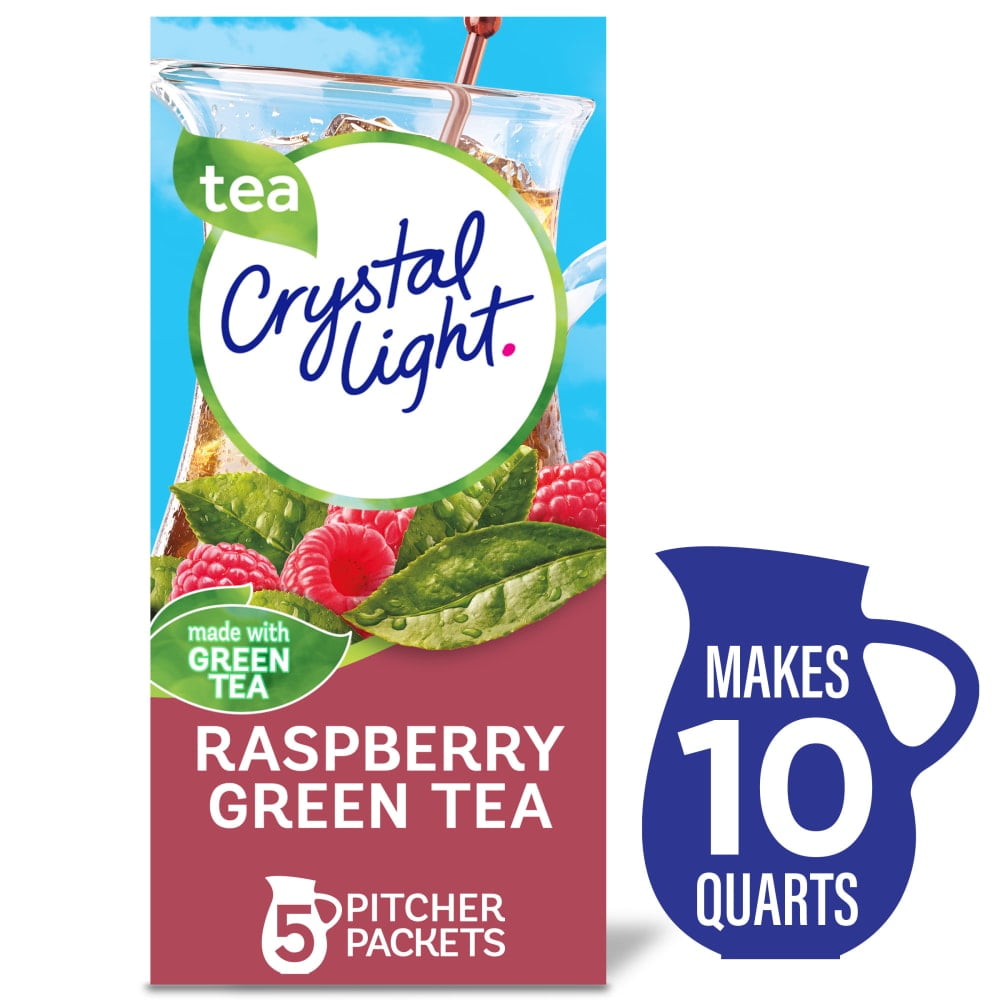 Crystal Light Zero Sugar Raspberry Green Tea Drink Mix Packets, 5 ...