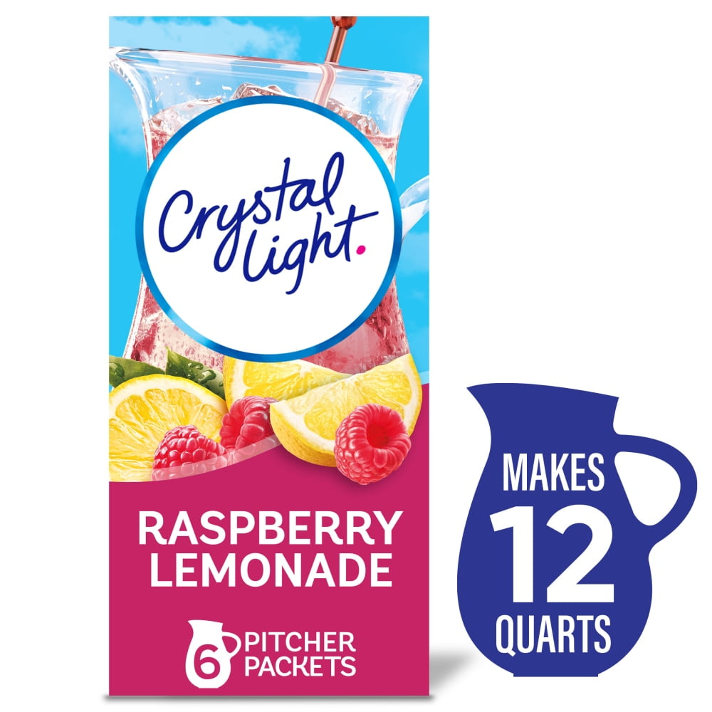 Crystal Light Zero Sugar Raspberry Lemonade Drink Mix Packets, 6 ...