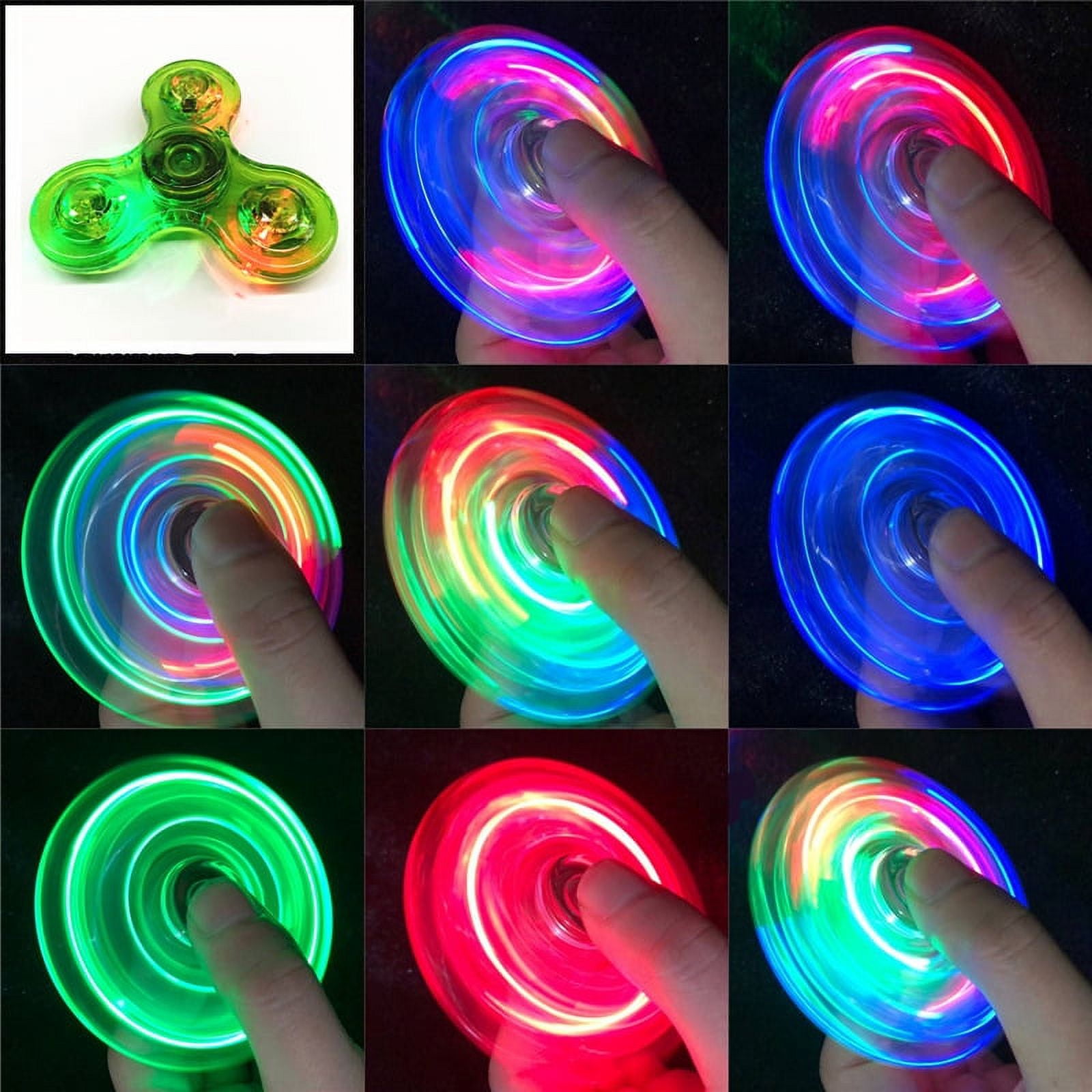 Crystal Luminous LED light Fidget Spinner Hand Top Spinners Glow in ...